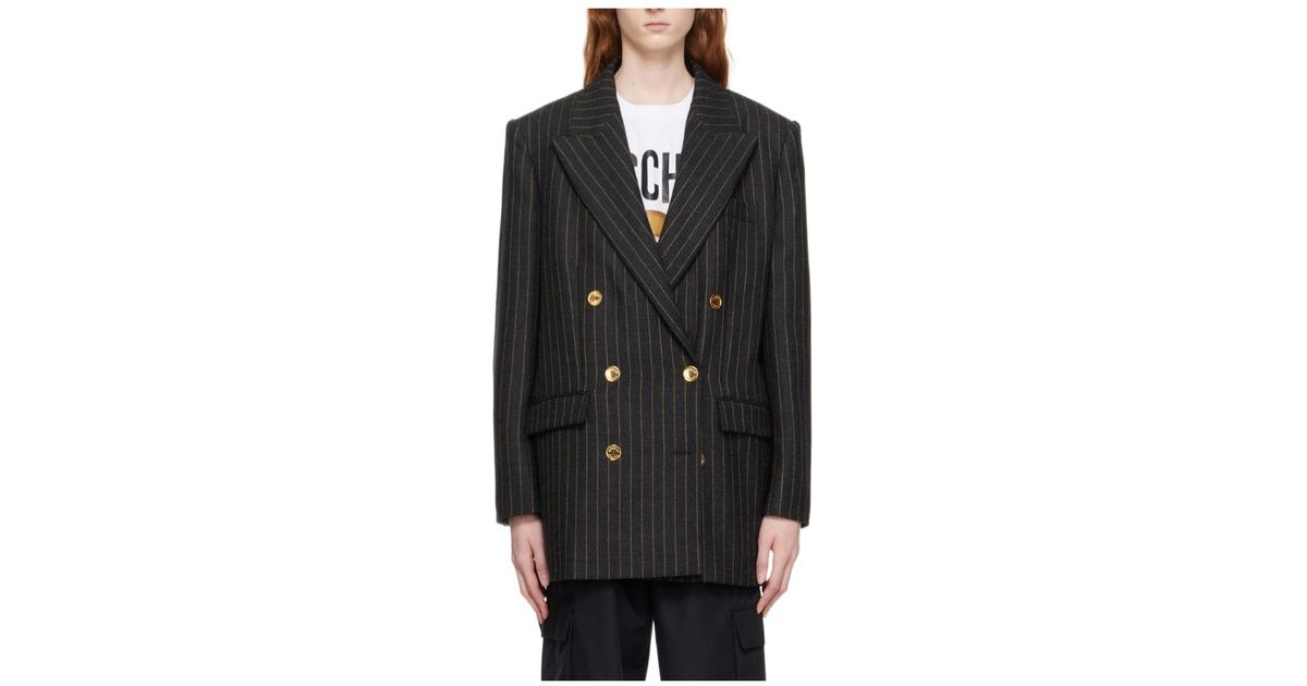 Moschino Large Profile Suit Jacket in Black | Lyst