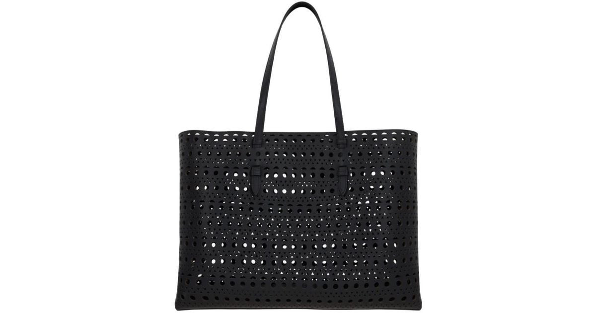 Alaïa Alaïa Mina 44 Openwork Tote Bag in Black | Lyst