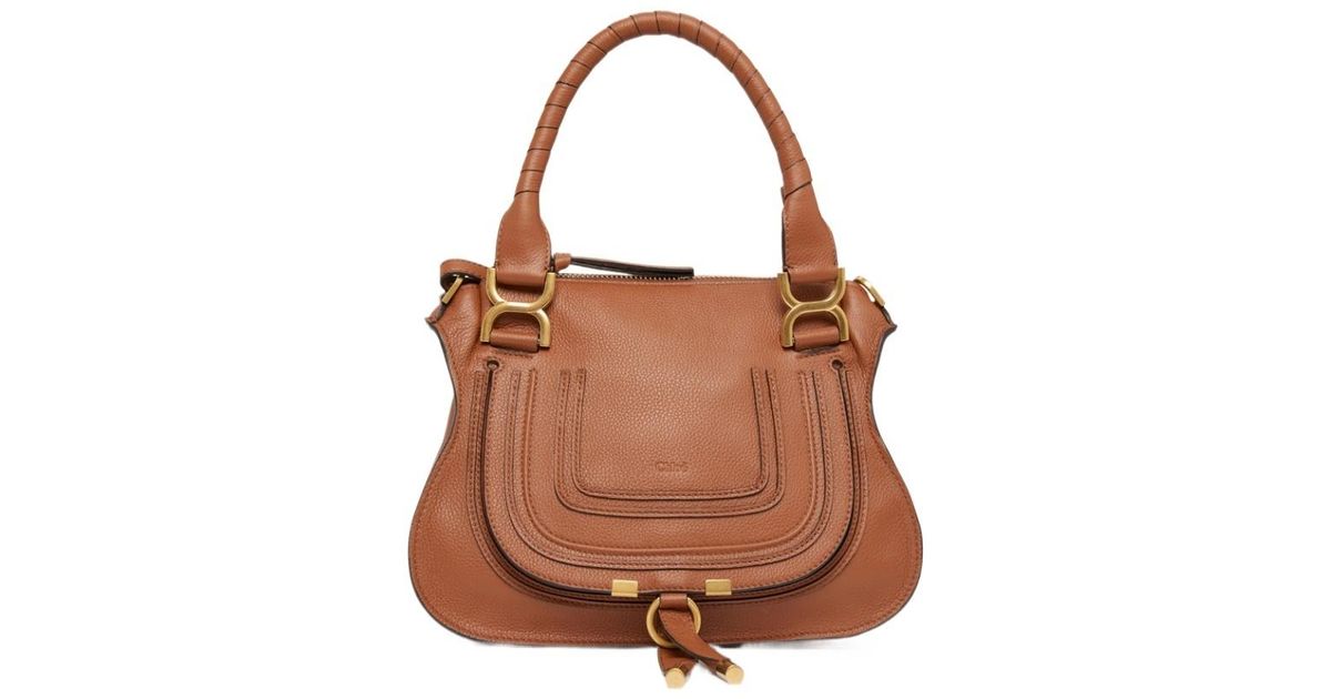 Chloé Logo Saddle Handbag in Brown | Lyst