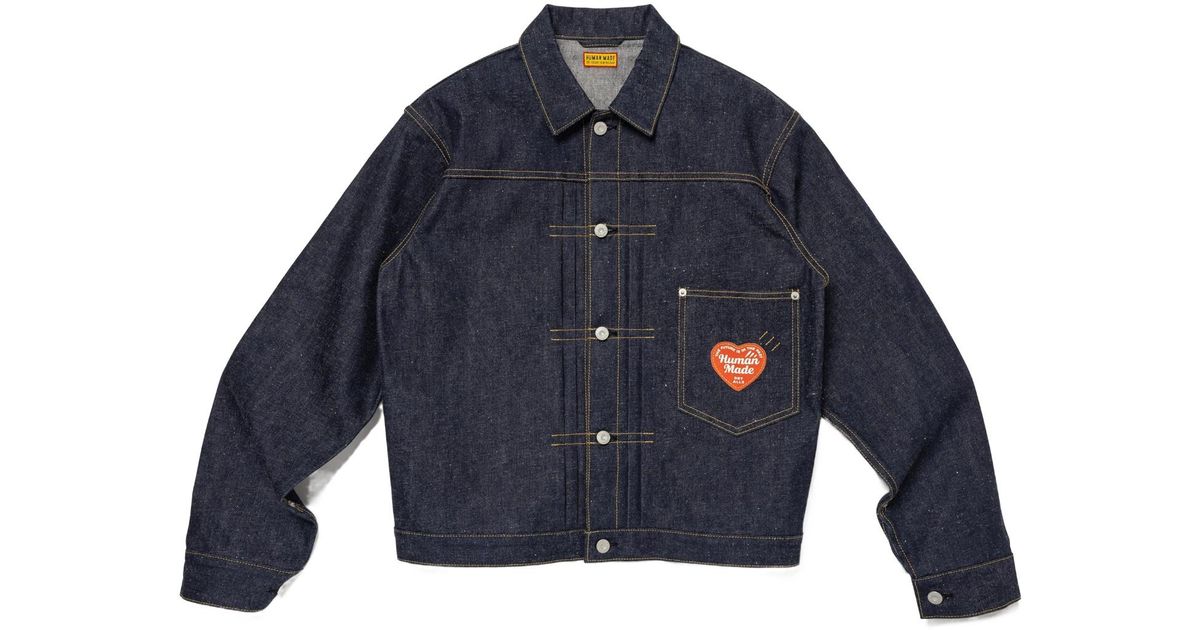 Human Made Denim Button-Up Jacket in Blue for Men | Lyst
