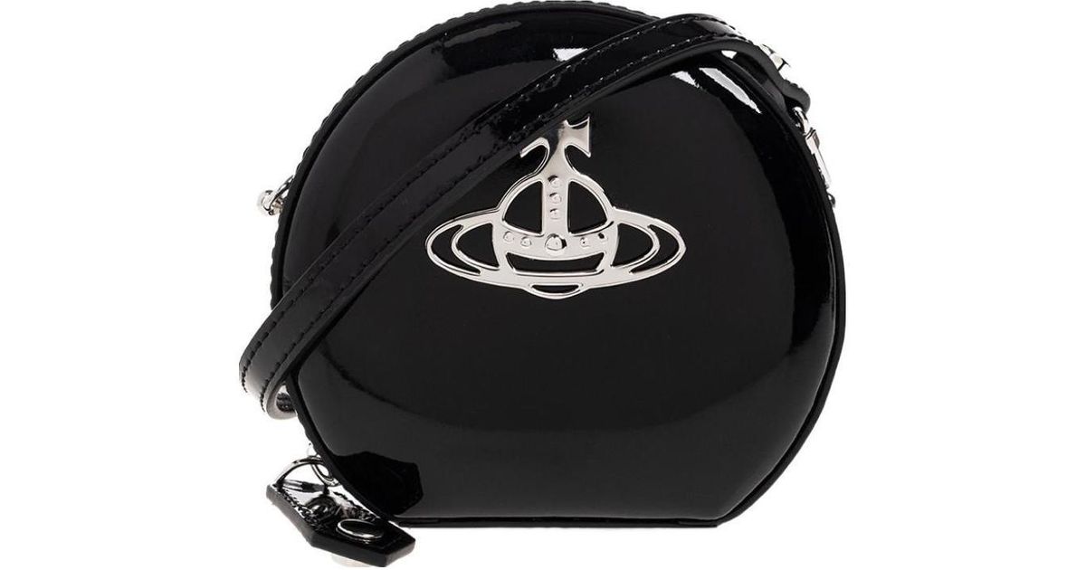 Vivienne Westwood Orb-Plaque Leather Satchel Bag in Black | Lyst