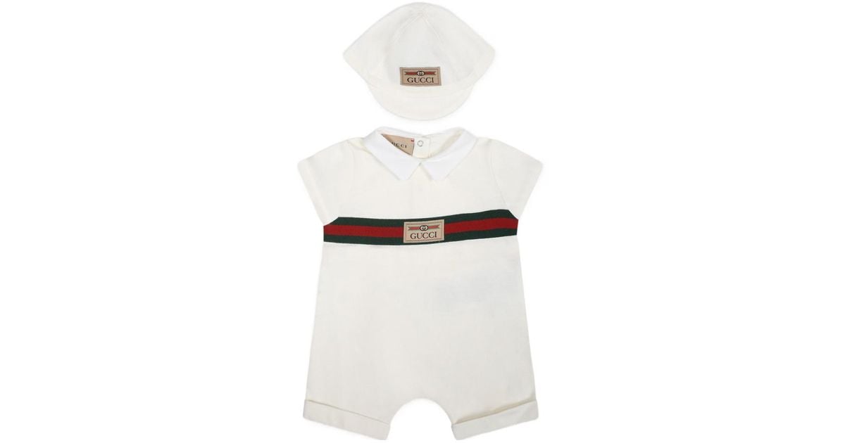 Gucci Kids Stretched Web-Stripe Tracksuit in White | Lyst
