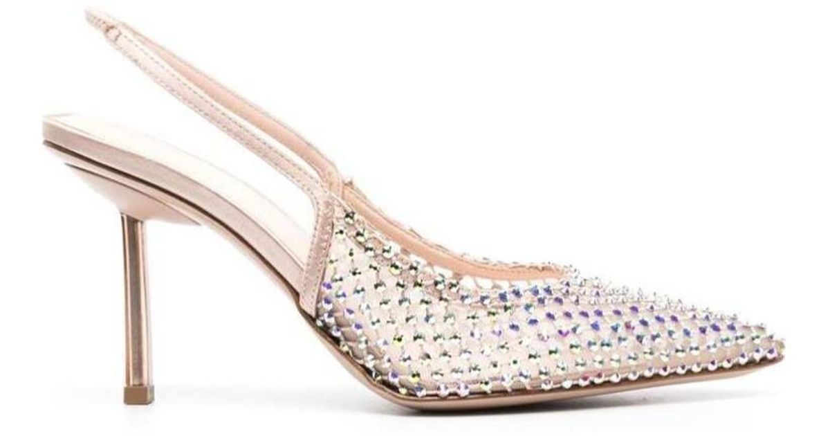 Le Silla Pointed Shoes With Exposed Heels in White | Lyst