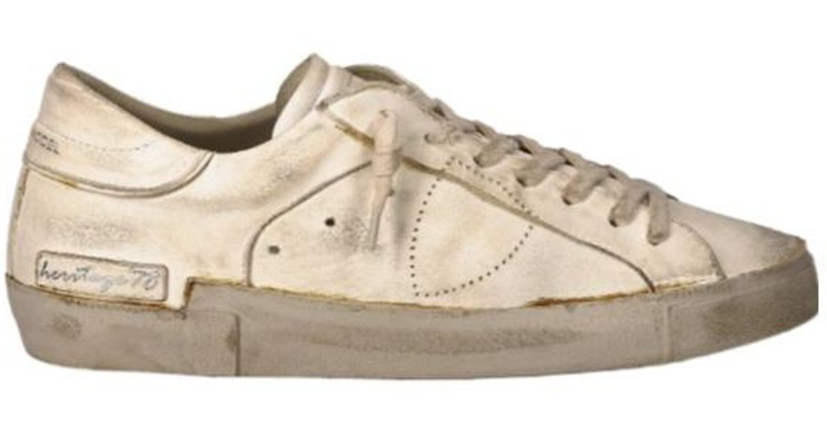 Philippe Model Prsx Lace-Up Casual Shoes in Natural for Men | Lyst