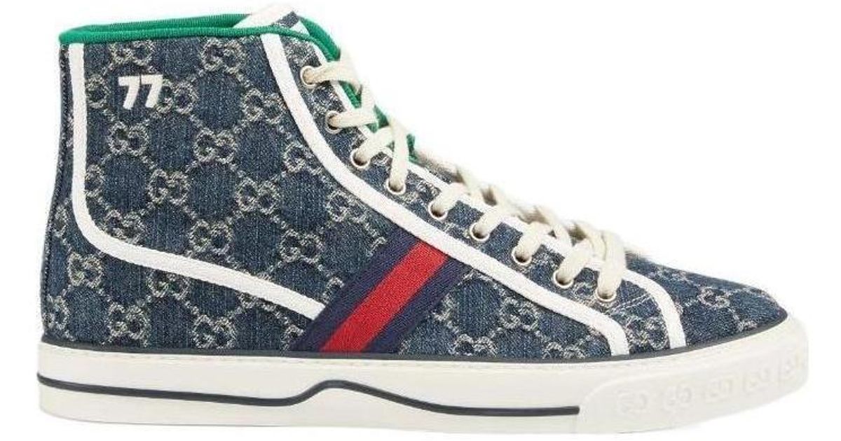 Gucci Tennis 1977 High-Top Sneakers in Blue for Men | Lyst