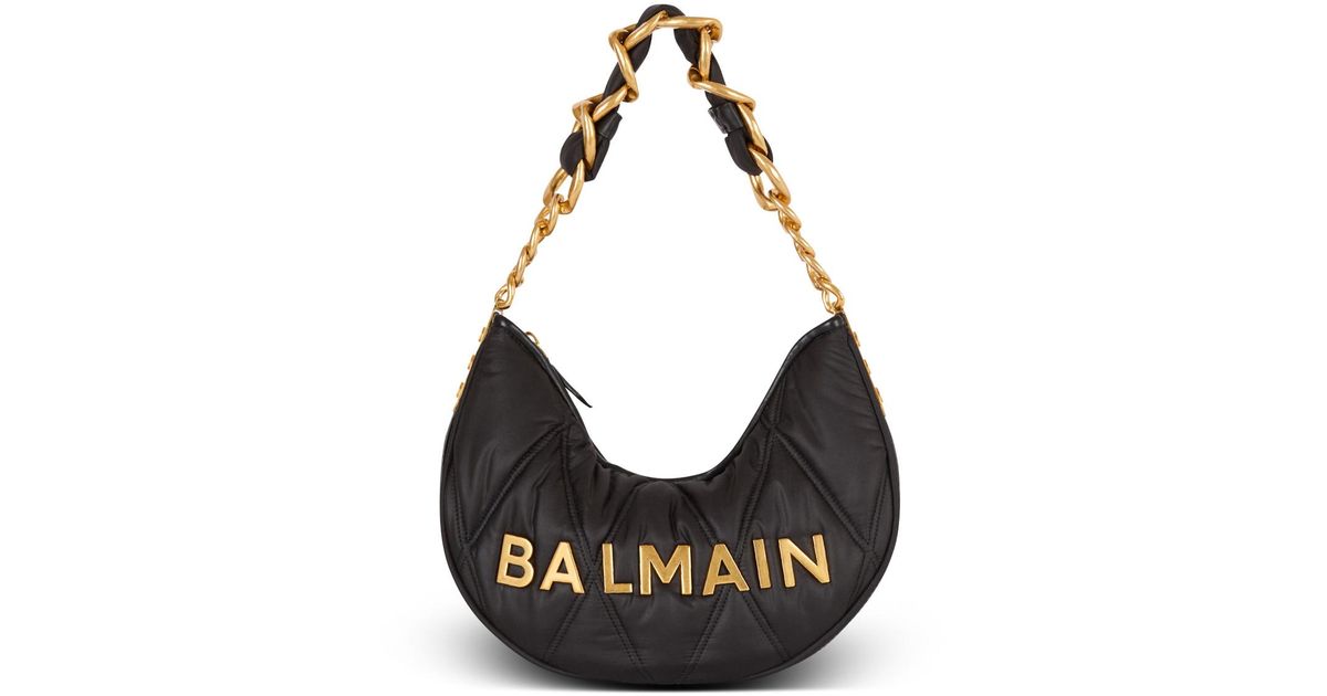 Balmain Quilted Moon Bag in Black for Men | Lyst