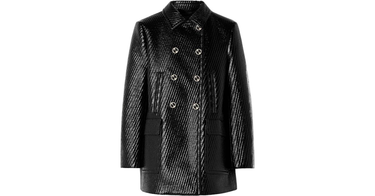 Gucci Interlocking G Coat in Black | Lyst