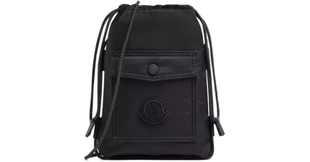 Moncler Makaio Logo Sticker Shoulder Bag in Black for Men | Lyst