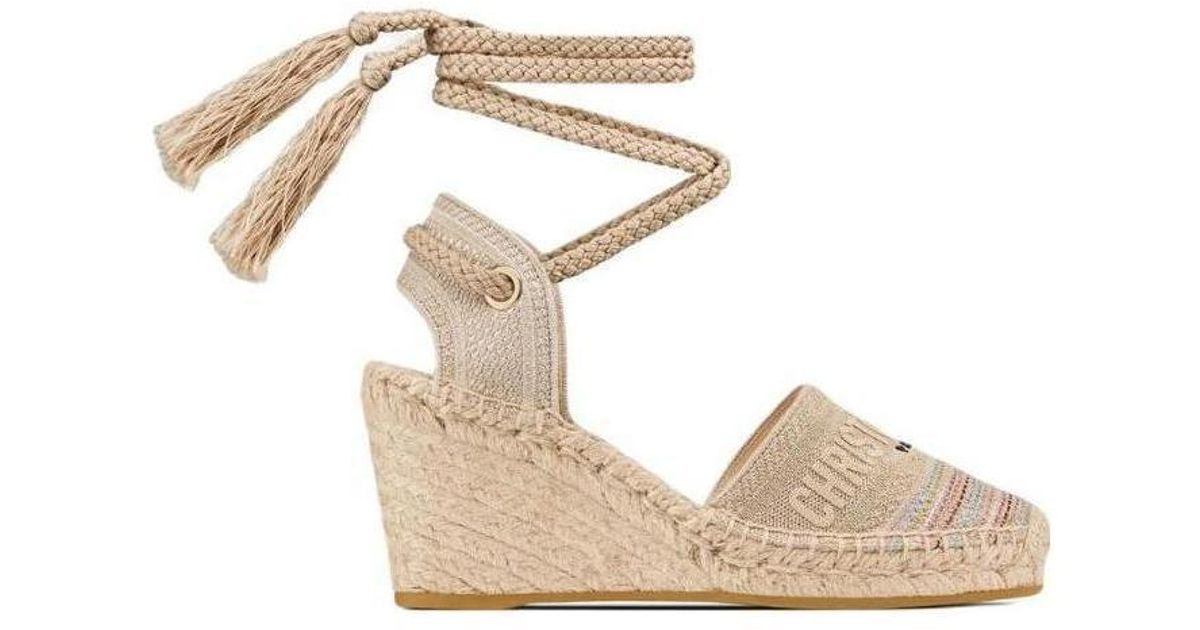 Dior Logo Wedges in Metallic | Lyst