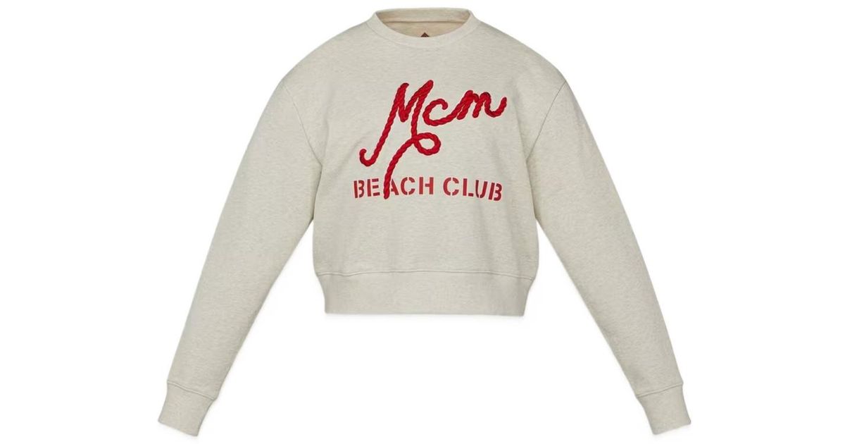 MCM Logo Sweater in White | Lyst