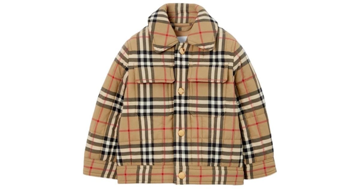Burberry Vintage Check-Pattern Quilted Jacket in Metallic | Lyst
