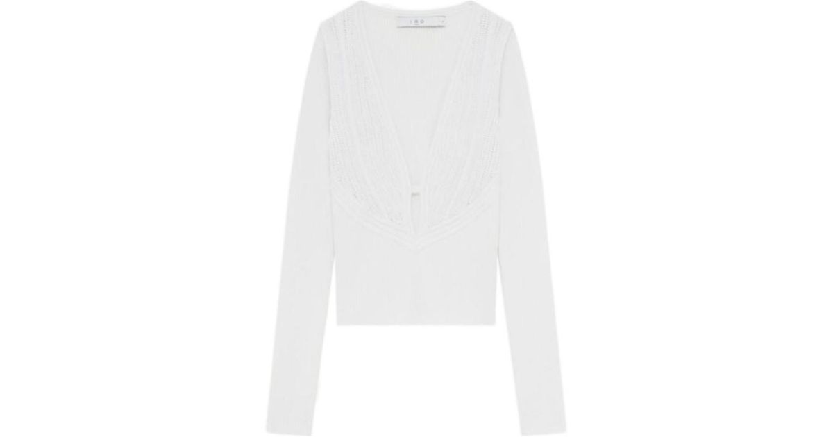 IRO Crochet Sweater in White | Lyst