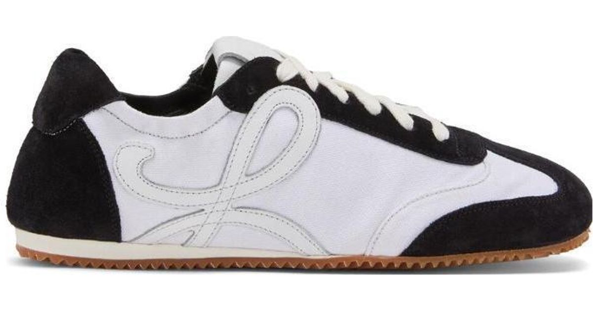 Loewe Monogram Two-Tone Leather Sneakers in Black | Lyst