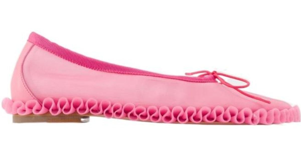 Simone Rocha Bow Lace Flats in Pink | Lyst
