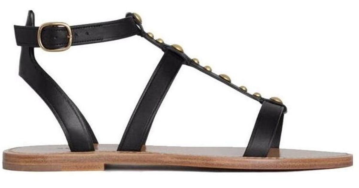 Celine Taillat Flat Sandal in Black | Lyst