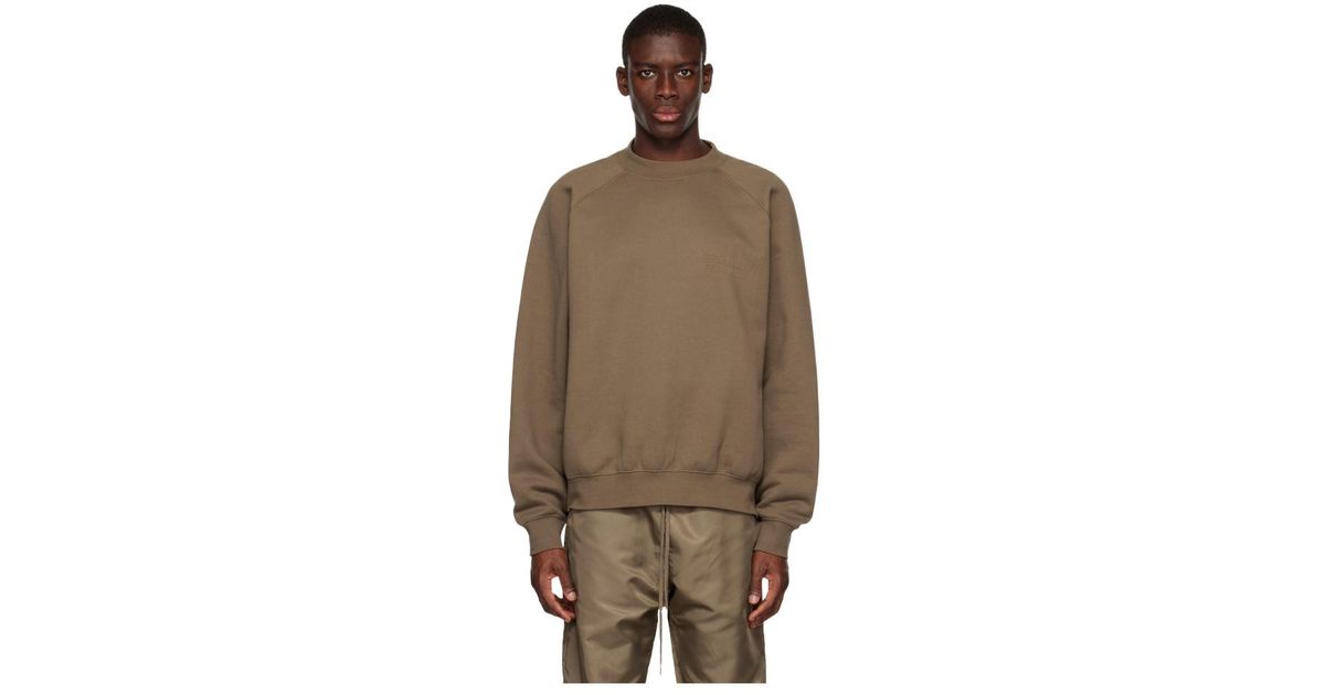 Fear Of God Appliqué Logo Crew-Neck Sweatshirt in Brown for Men | Lyst