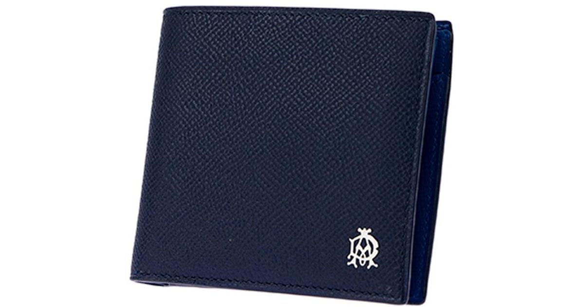 dunhill Badge Double-Folded Wallet in Blue for Men | Lyst