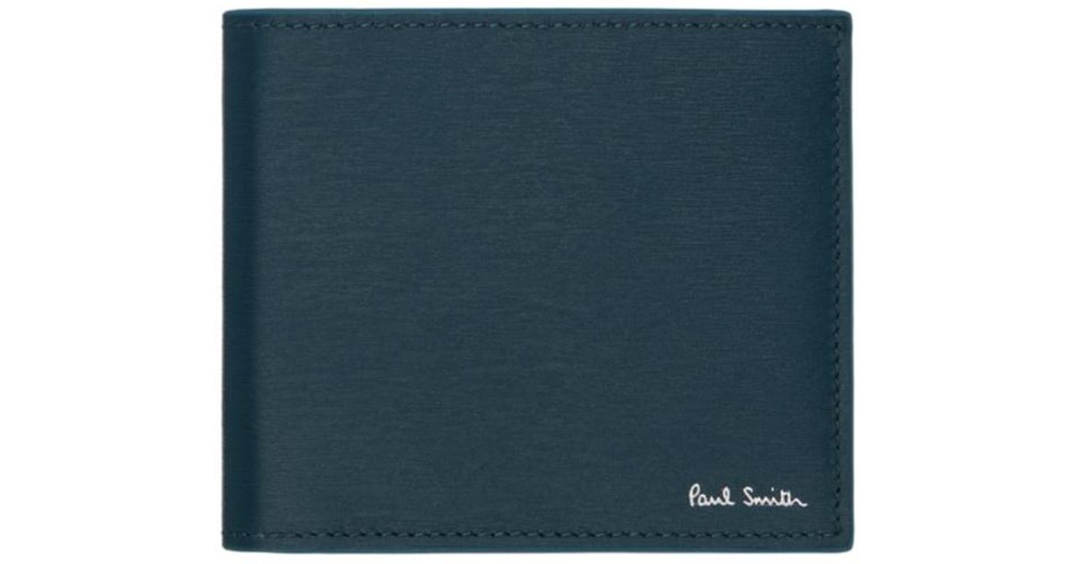 Paul Smith Logo Double Fold Wallet in Blue for Men | Lyst