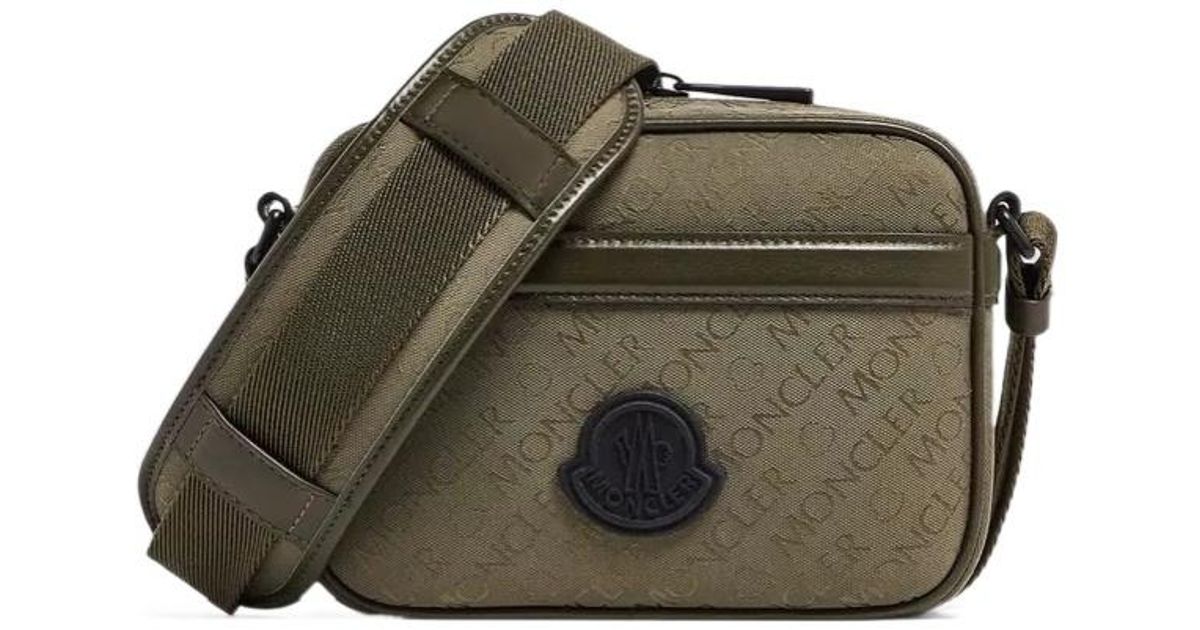 Moncler Tech Logo Affixed With Shoulder Bag in Green for Men | Lyst