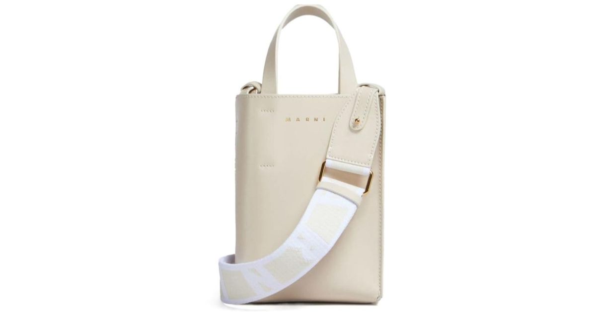 Marni Museo Nano Mini Tote Bag in White | Lyst