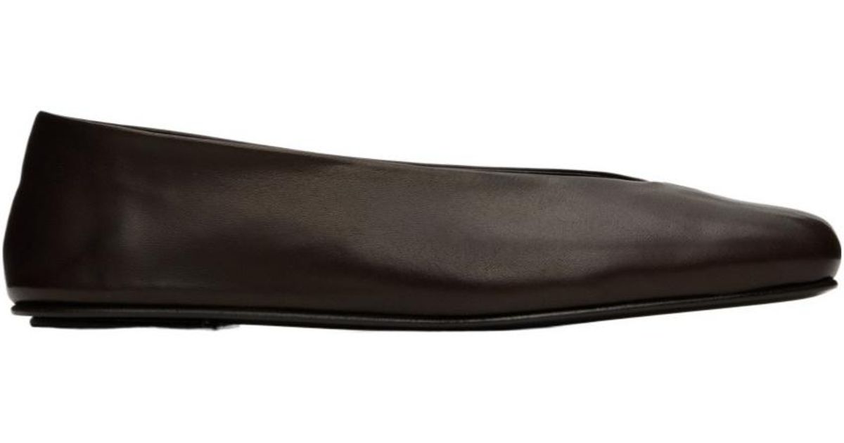 The Row Eva Two Flat Shoes With Square Head in Brown | Lyst