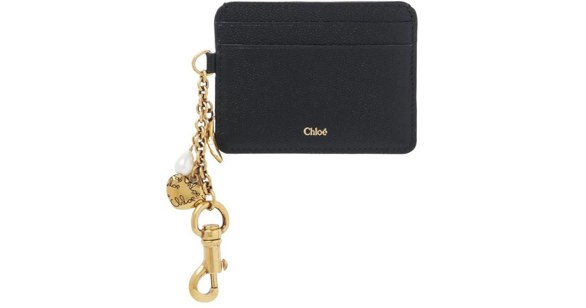 Chloé Chloé Charms Card Holder in Black | Lyst