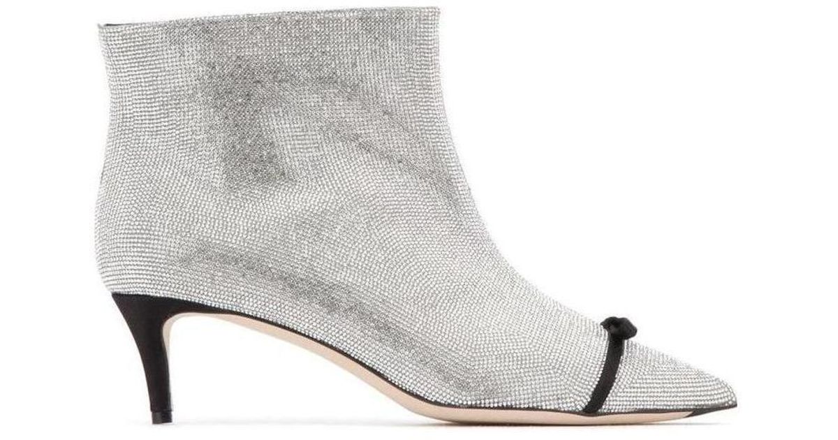 Marco De Vincenzo Bow Pointed Diamond Heels in White | Lyst