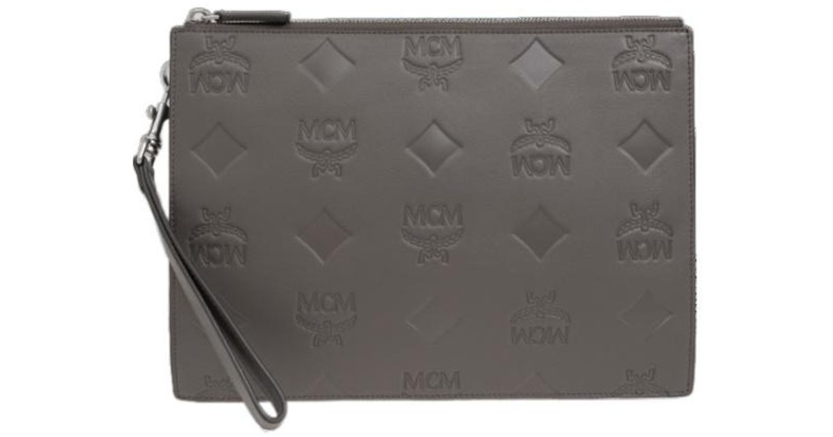 MCM Zippered Clutch in Gray for Men | Lyst
