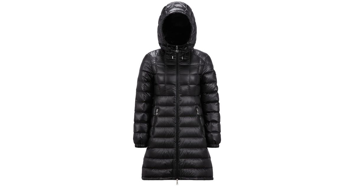Moncler Amintore Long Down Jacket in Black | Lyst
