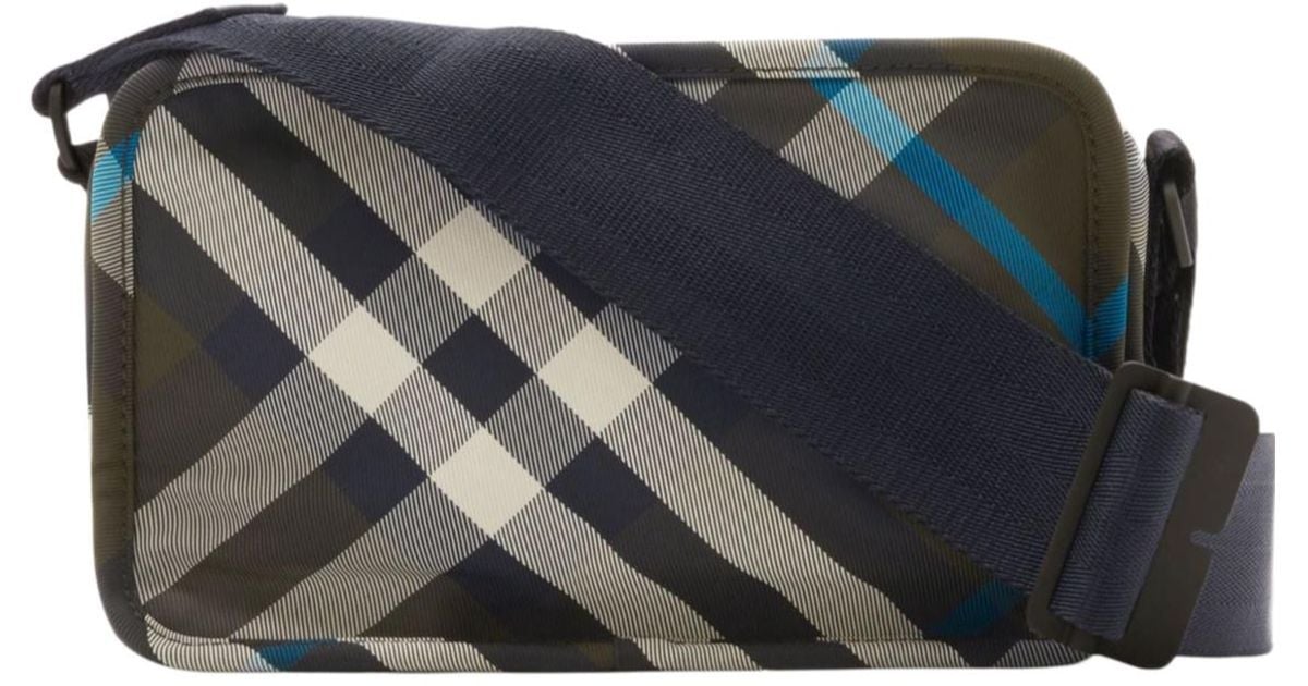 Burberry Check Camera Shield Shoulder Bag in Black for Men | Lyst