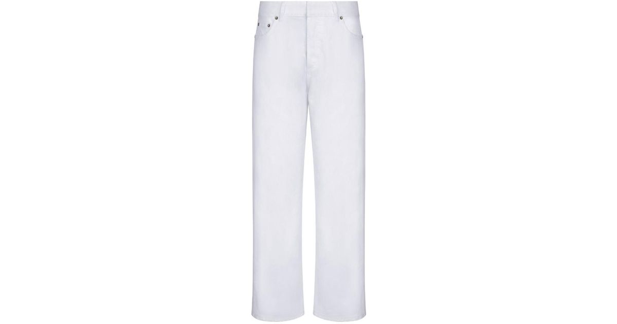 Dior 8 Straight Cropped Jeans, D03 in White | Lyst