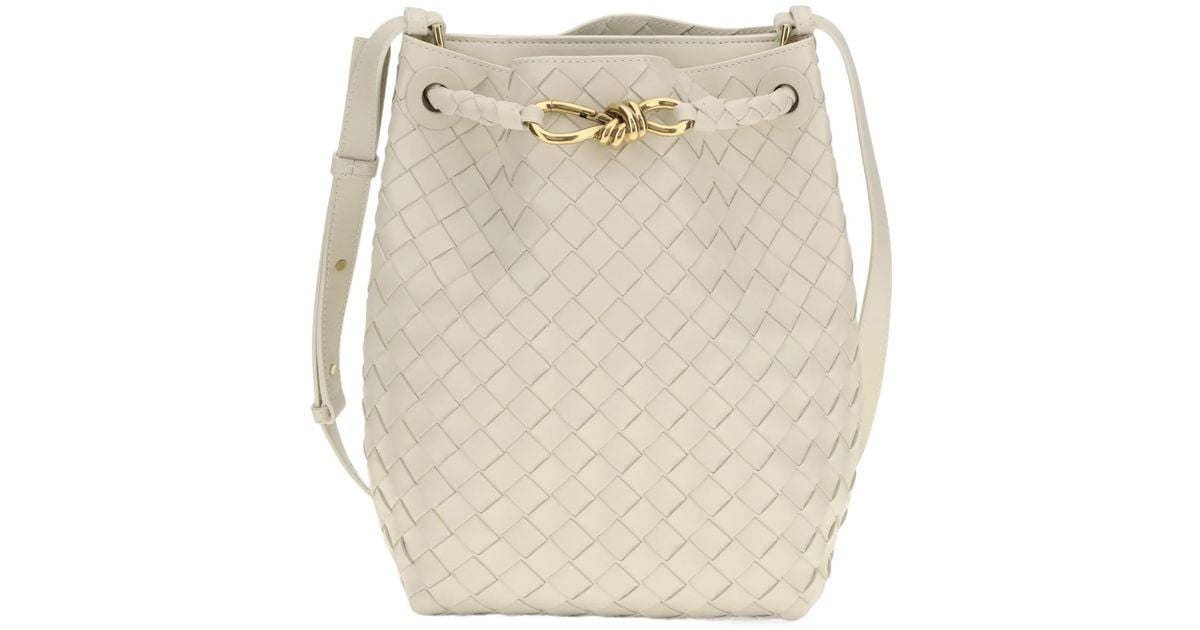 Bottega Veneta Andiamo Small Bucket in Natural | Lyst