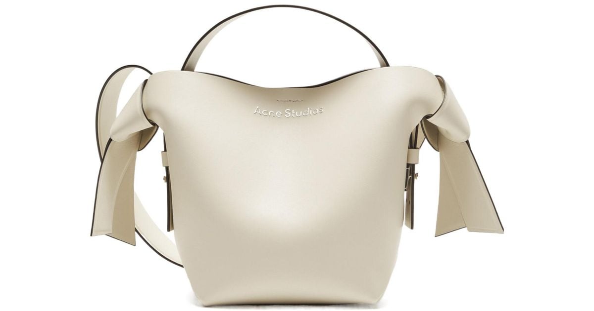 Acne Studios Mini Musubi Leather Shoulder Bag in White | Lyst