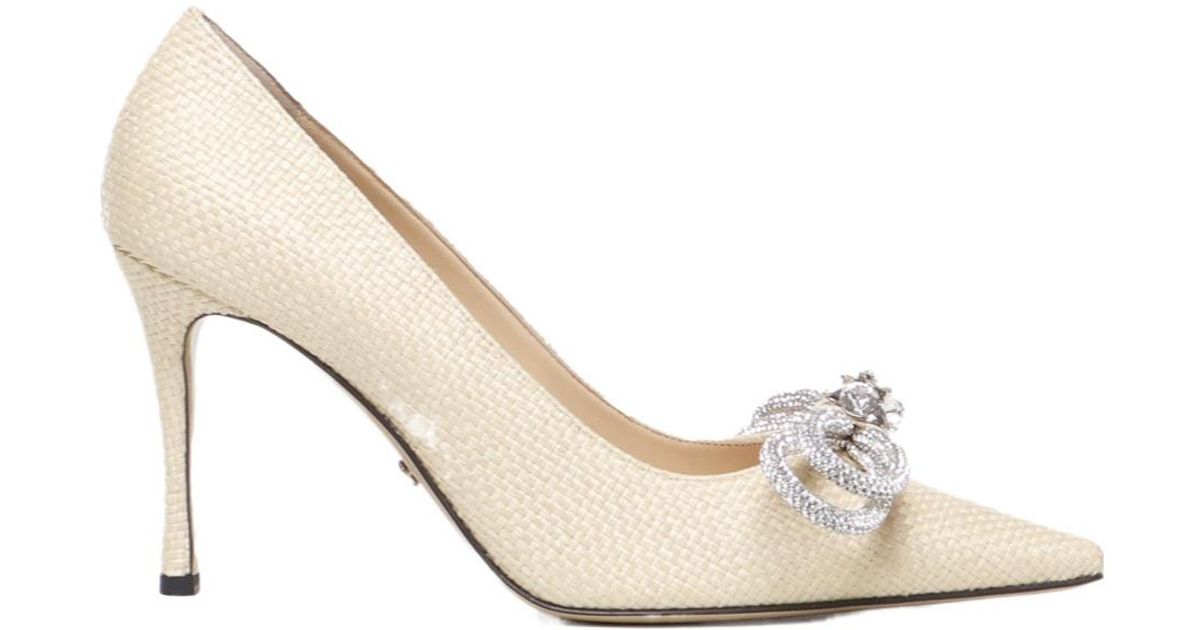Mach & Mach 95Mm Double Bow Crystal-Embellished Pumps in White | Lyst