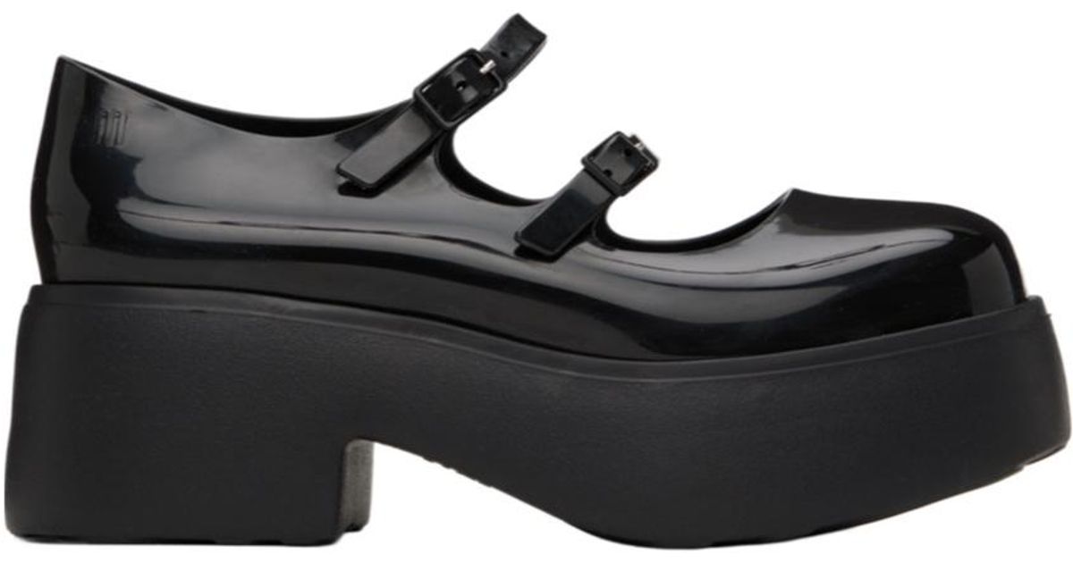Melissa Bright And Thick Soled Mary Jane Shoes in Black | Lyst