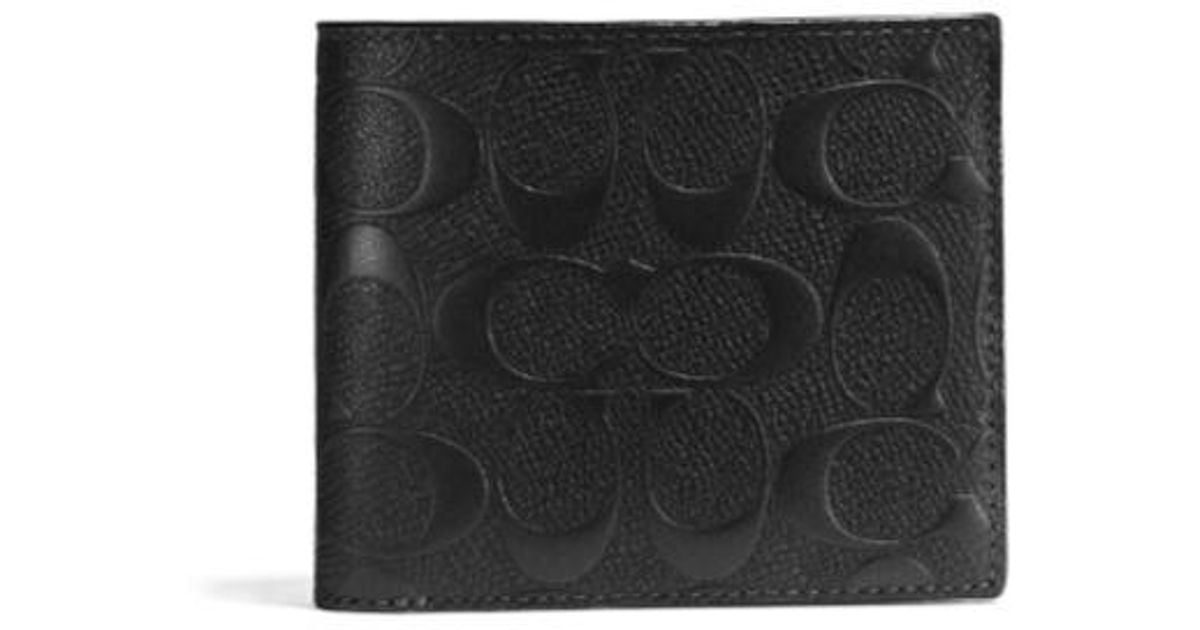 COACH Logo Folding Wallet in Black for Men | Lyst