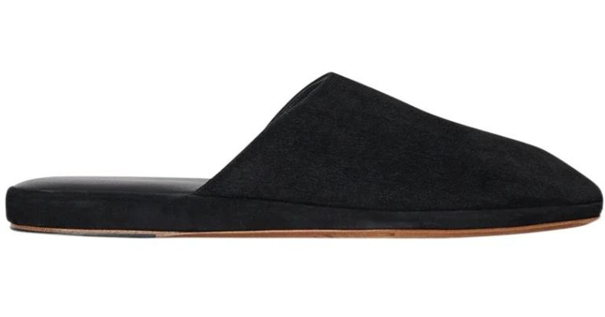 The Row Franco Flat Muller Shoes in Black | Lyst