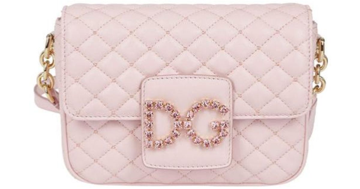 Dolce & Gabbana Clamshell Quilted Shoulder Bag in Pink | Lyst