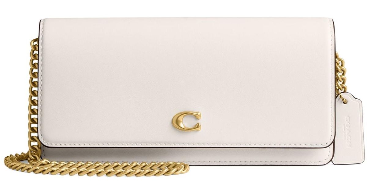 COACH Large Chain Shoulder Bag in Natural | Lyst