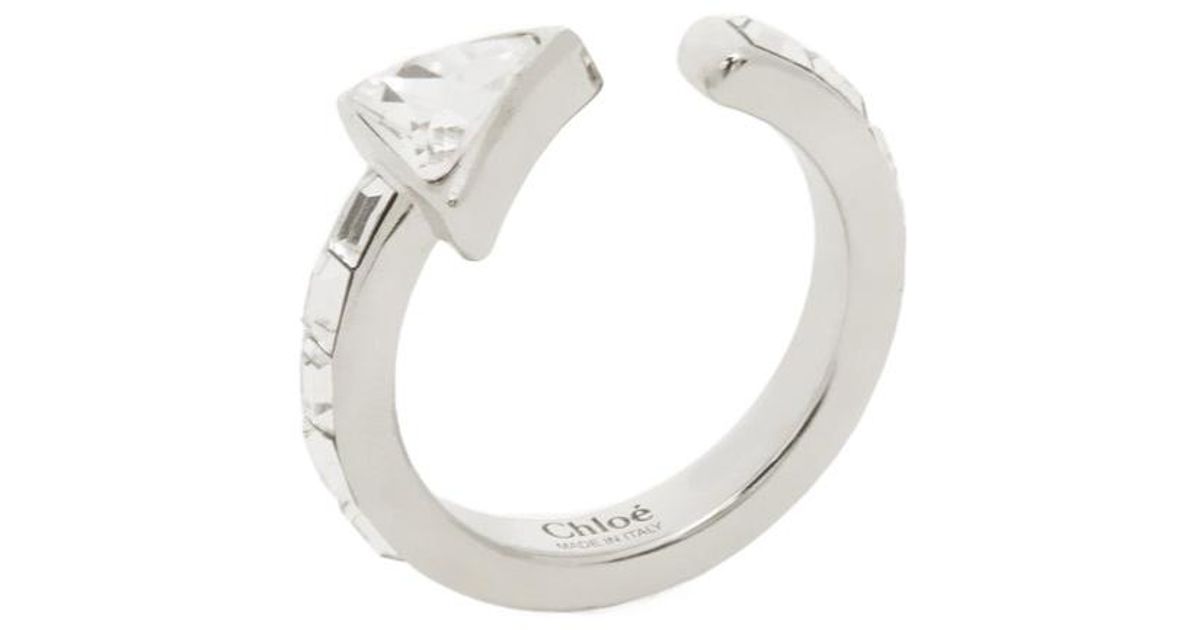 Chloé Logo Ring in White | Lyst