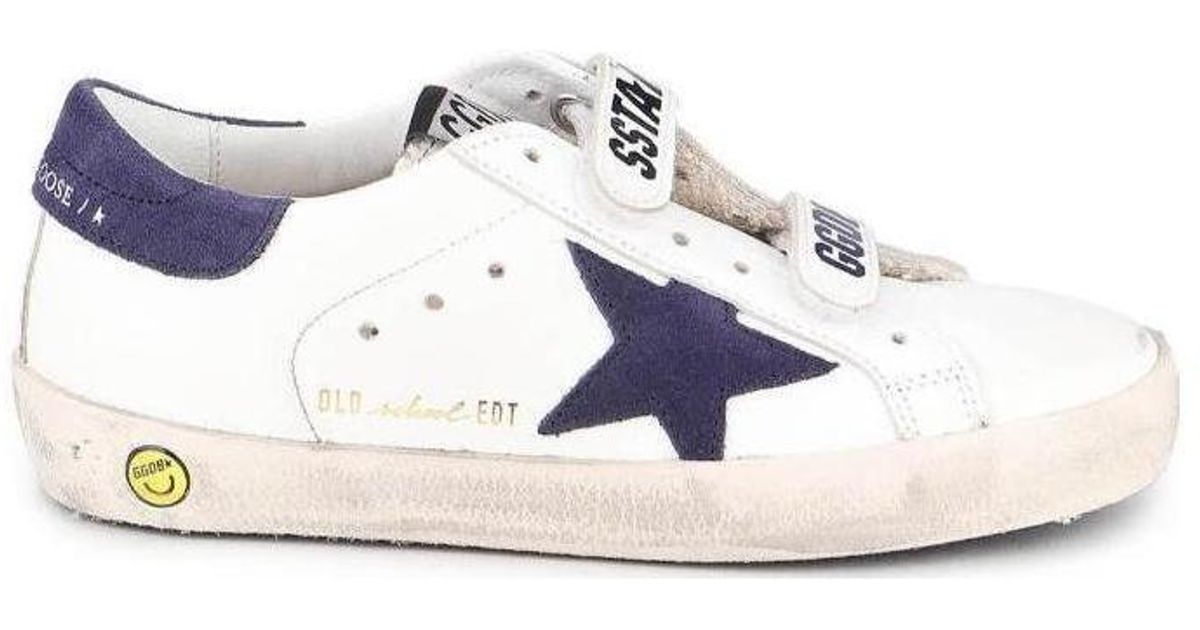 Golden Goose Logo Double Strap Sneakers in White | Lyst