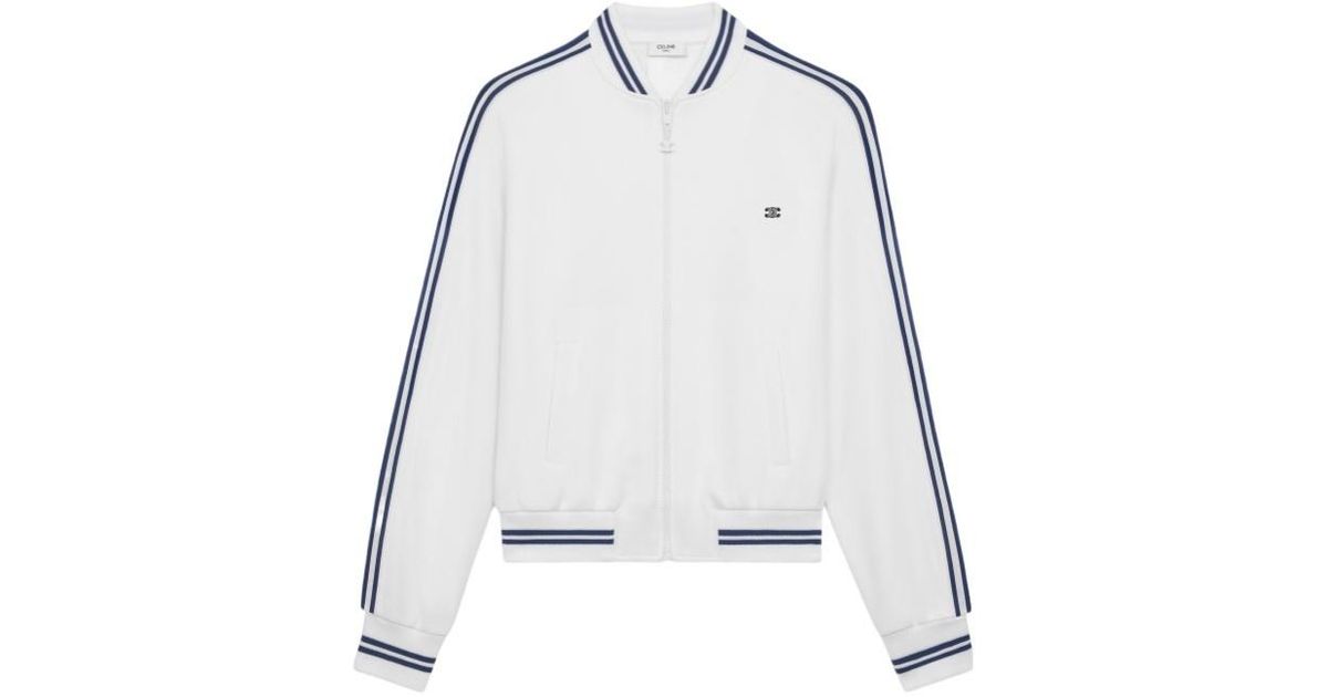 Celine Triomphe Tracksuit in White | Lyst