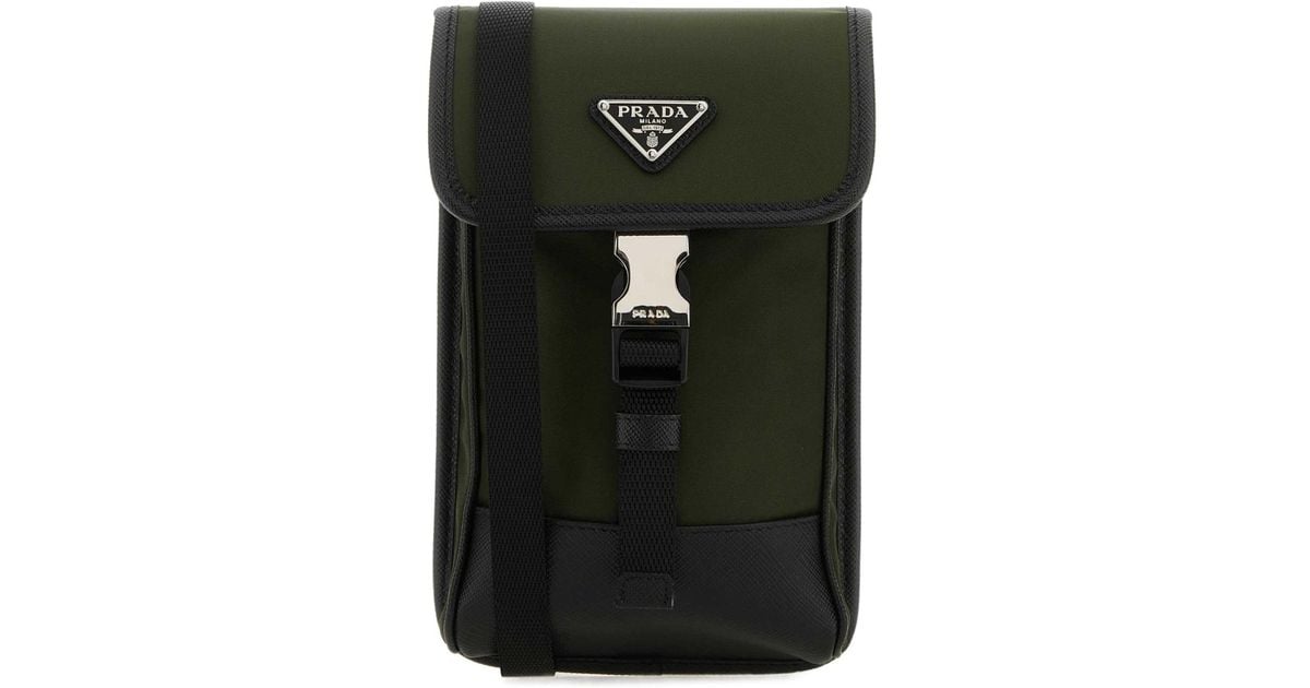 Prada Flip Mobile Phone Bag in Black for Men | Lyst