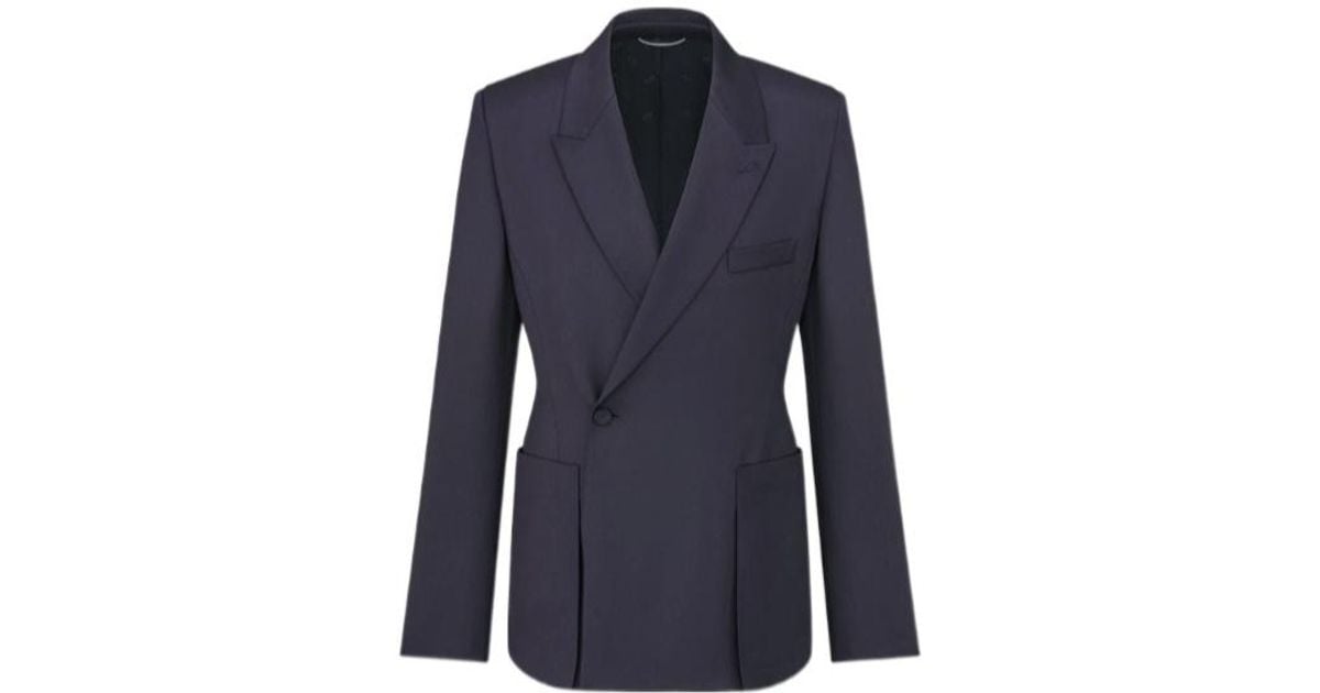 Dior Homme Button Detailed Long-Sleeved Jacket in Blue for Men | Lyst