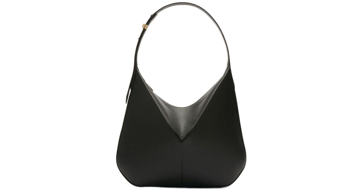 Valextra Vivi Textured Hobo Bag in Black | Lyst