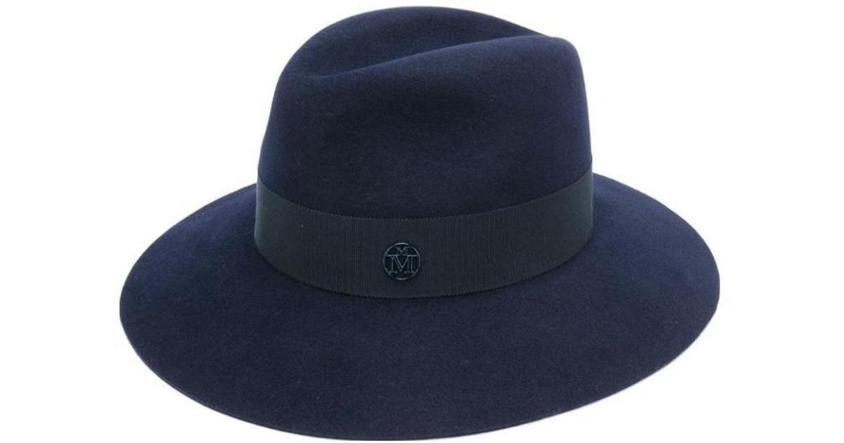 Maison Michel Henrietta Logo Felt Hat in Blue | Lyst
