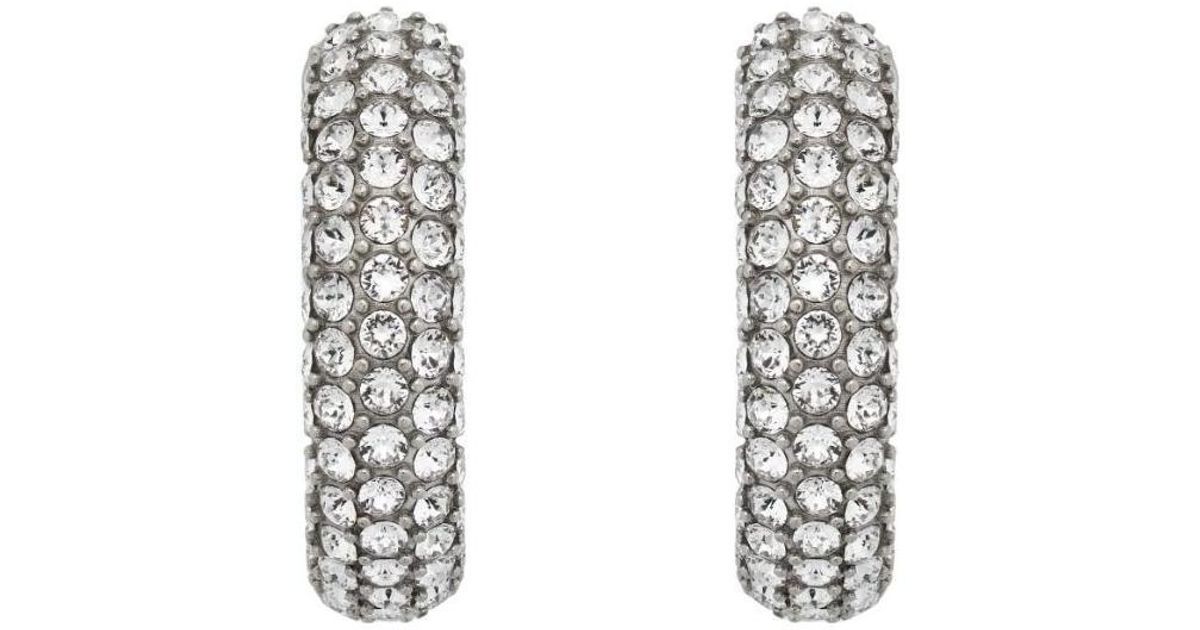 Gucci Crystal-Embellished Hoop Ear Cuffs in White | Lyst
