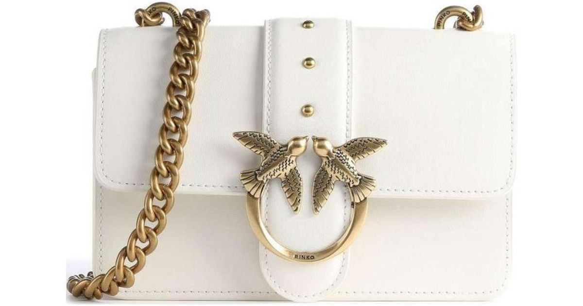 Pinko Logo Logo Satchel in Natural | Lyst