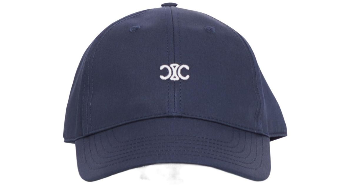 Celine Logo Hat in Blue for Men | Lyst