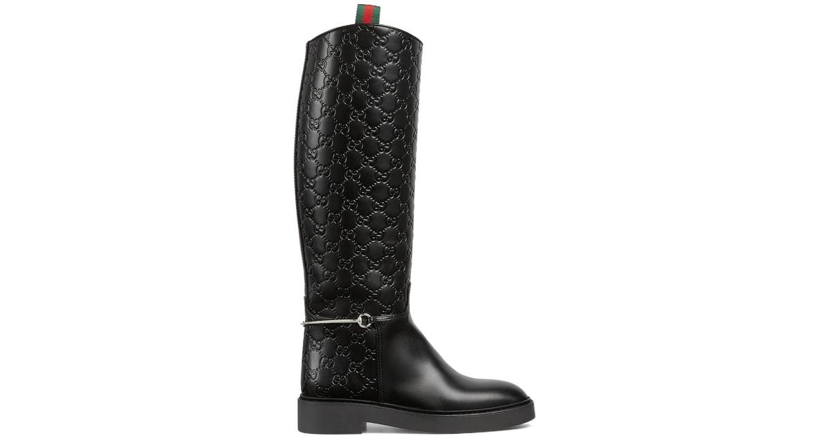 Gucci Slim Horsebit Boot in Black | Lyst